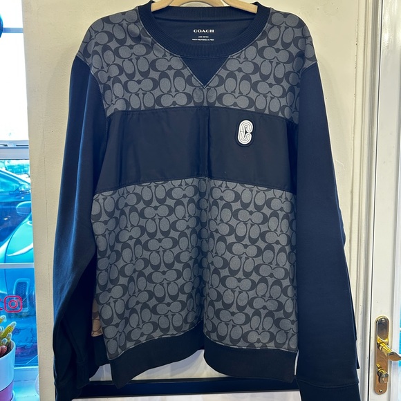 Coach | Sweaters | Coach Mens Sweater In Black And Gray Pattern | Poshmark
